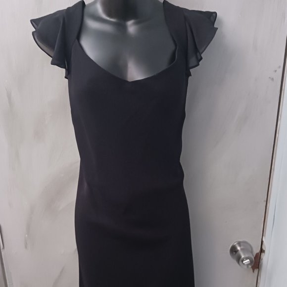 Ev | Dresses | Evan Picone Black Crepe Dress Sz 4 | Poshmark